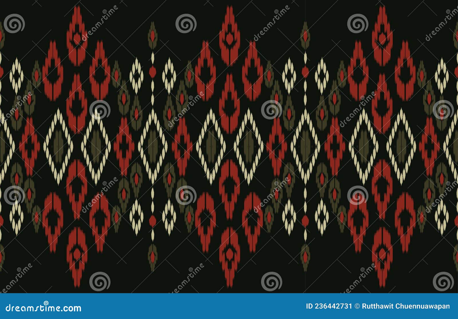 Ethnic Geometric Pattern Seamless Border Ornament For Ceramics