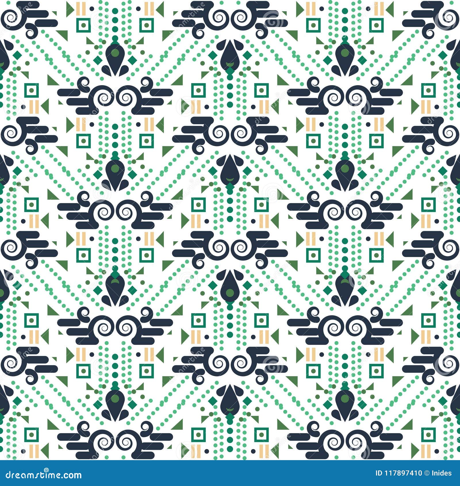 Ethnic Geometric Seamless Vector Pattern. Stock Vector - Illustration ...
