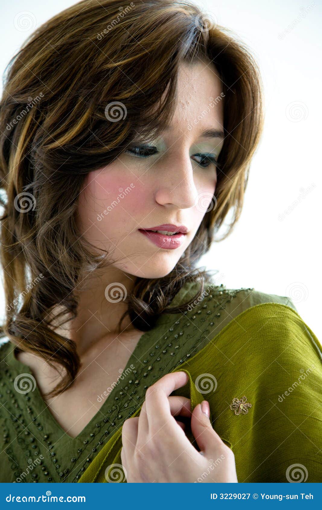 Ethnic girl side look stock image. Image of penang, body - 3229027