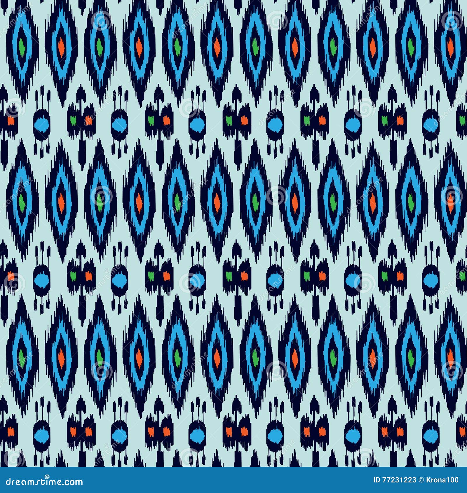 Ethnic Hand Drawn Seamless Pattern Stock Vector - Illustration of folk ...