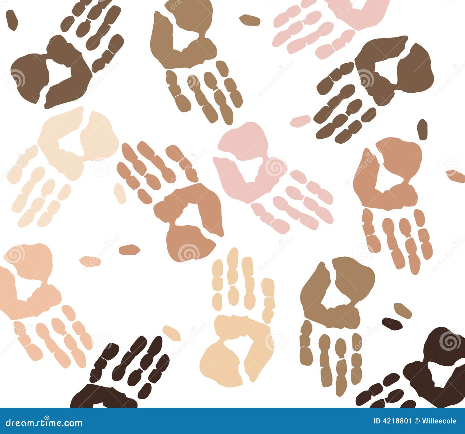 Ethnic hand prints stock vector. Illustration of multicultural - 4218801