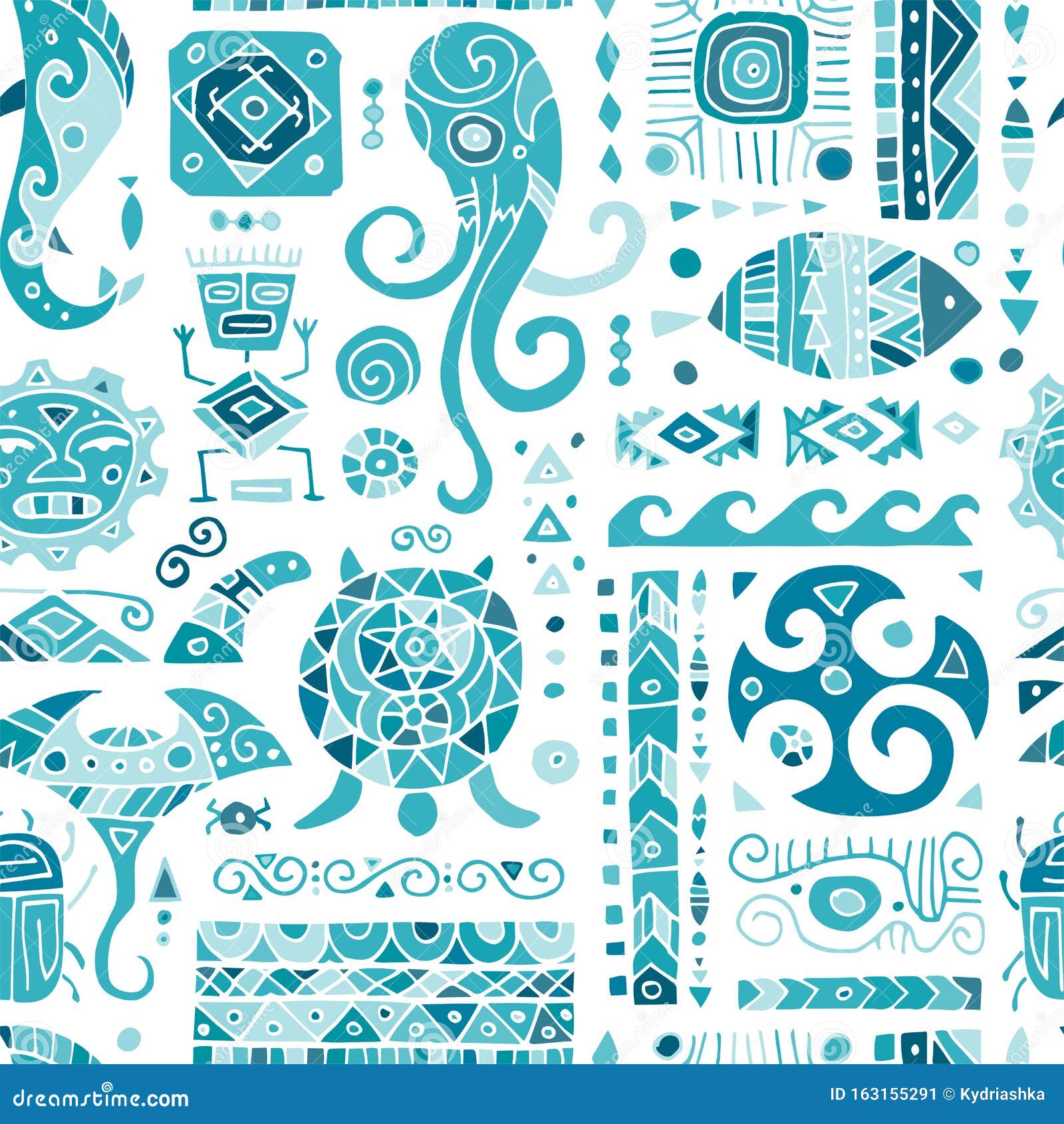 Ethnic Handmade Ornament for Your Design. Polynesian Style, Seamless ...