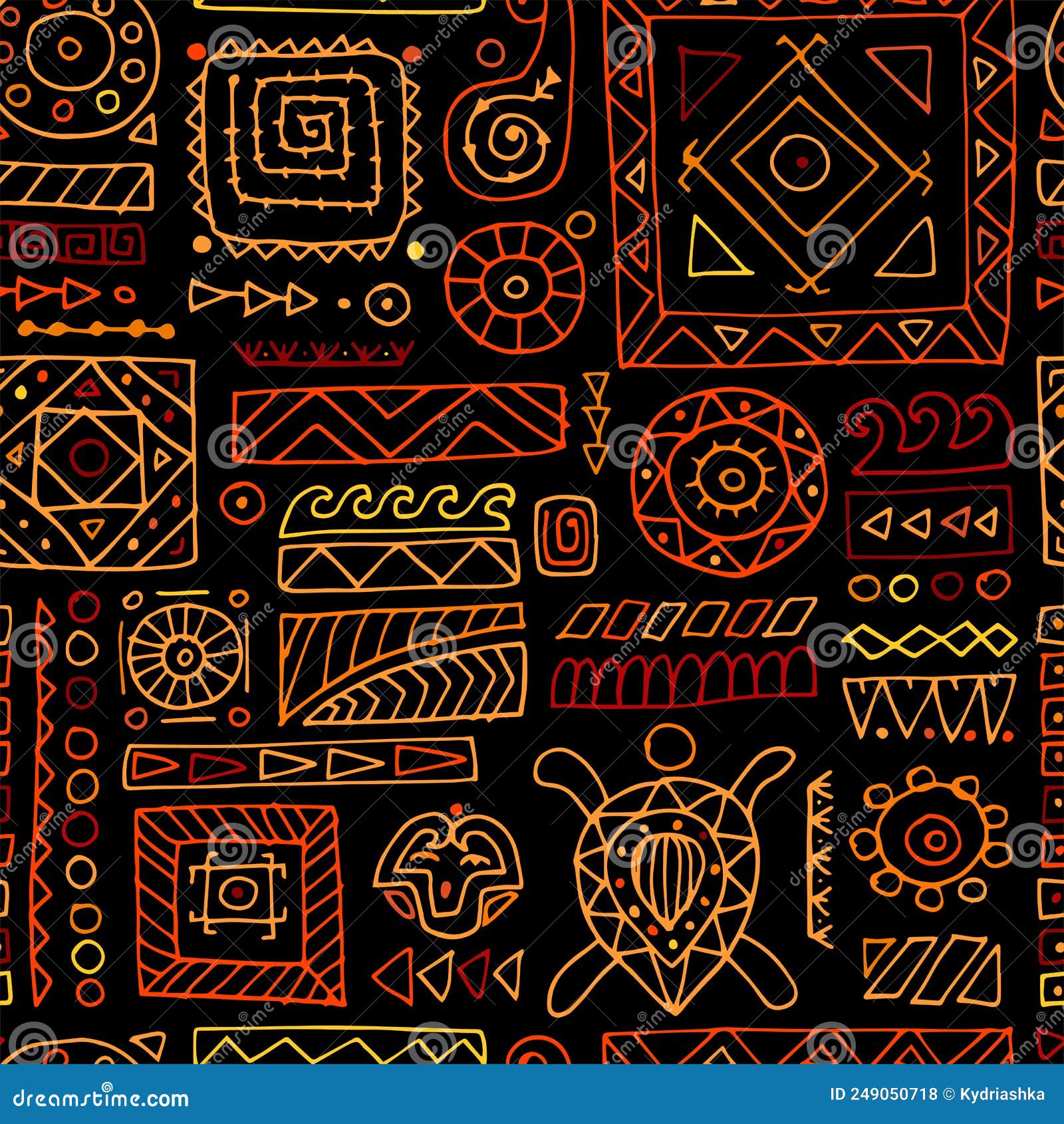 Ethnic Handmade Ornament for Your Design. Polynesian Style, Seamless ...