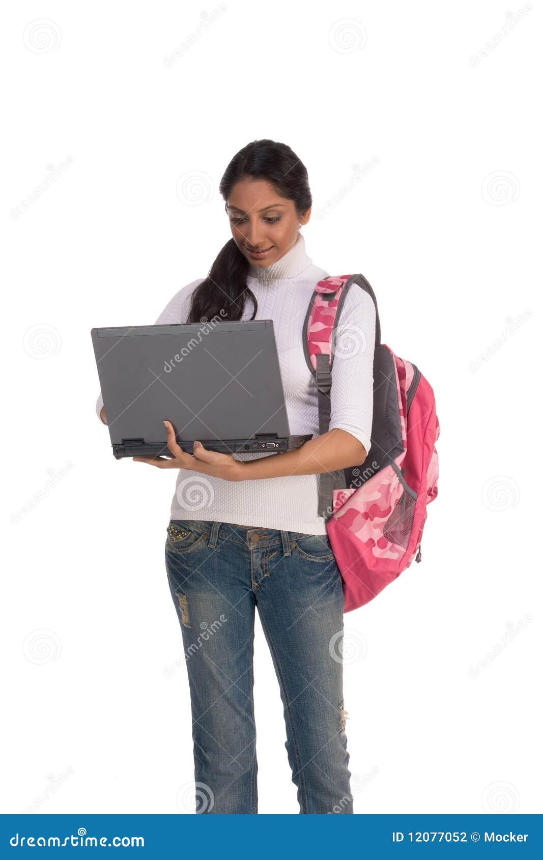 Ethnic Indian College Student with Laptop PC Stock Photo - Image of ...