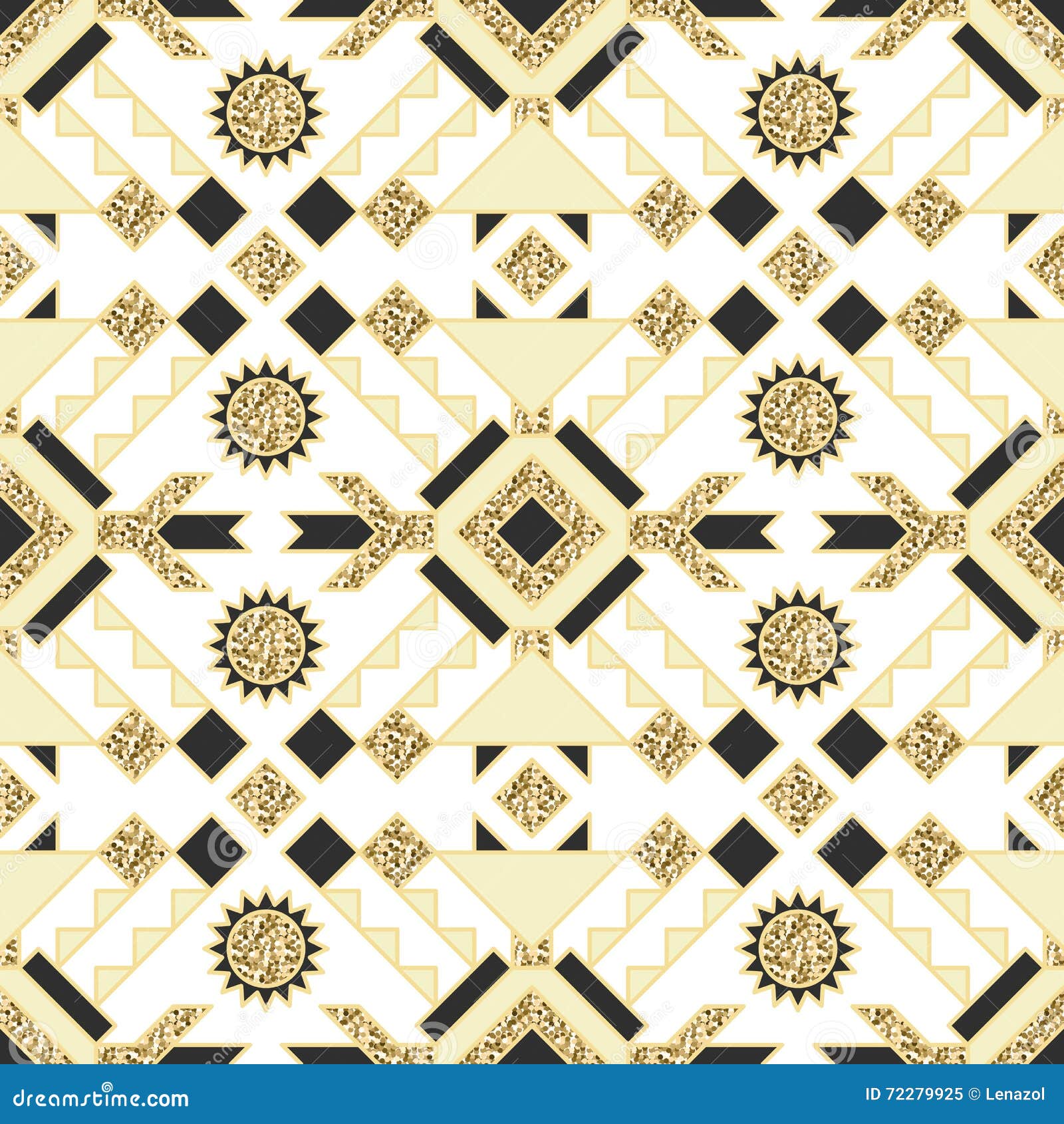 Ethnic Indian Geometric Golden Pattern Design Stock Vector ...