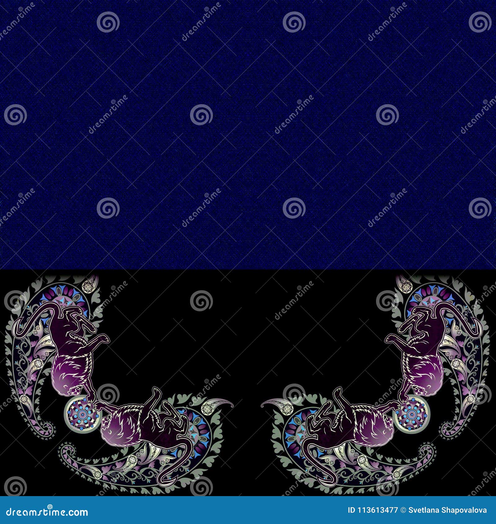 Ethnic Indian Motif,dark Blue Background Stock Illustration ...