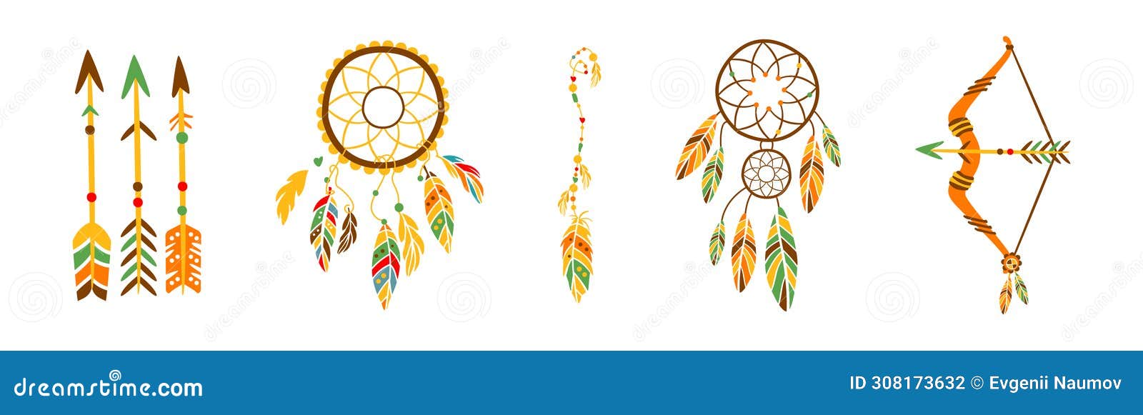 Ethnic Indian Symbol and Tribal Object Vector Set Stock Vector ...
