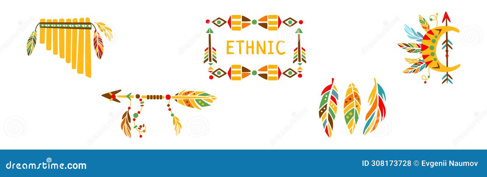 Ethnic Indian Symbol and Tribal Object Vector Set Stock Vector ...
