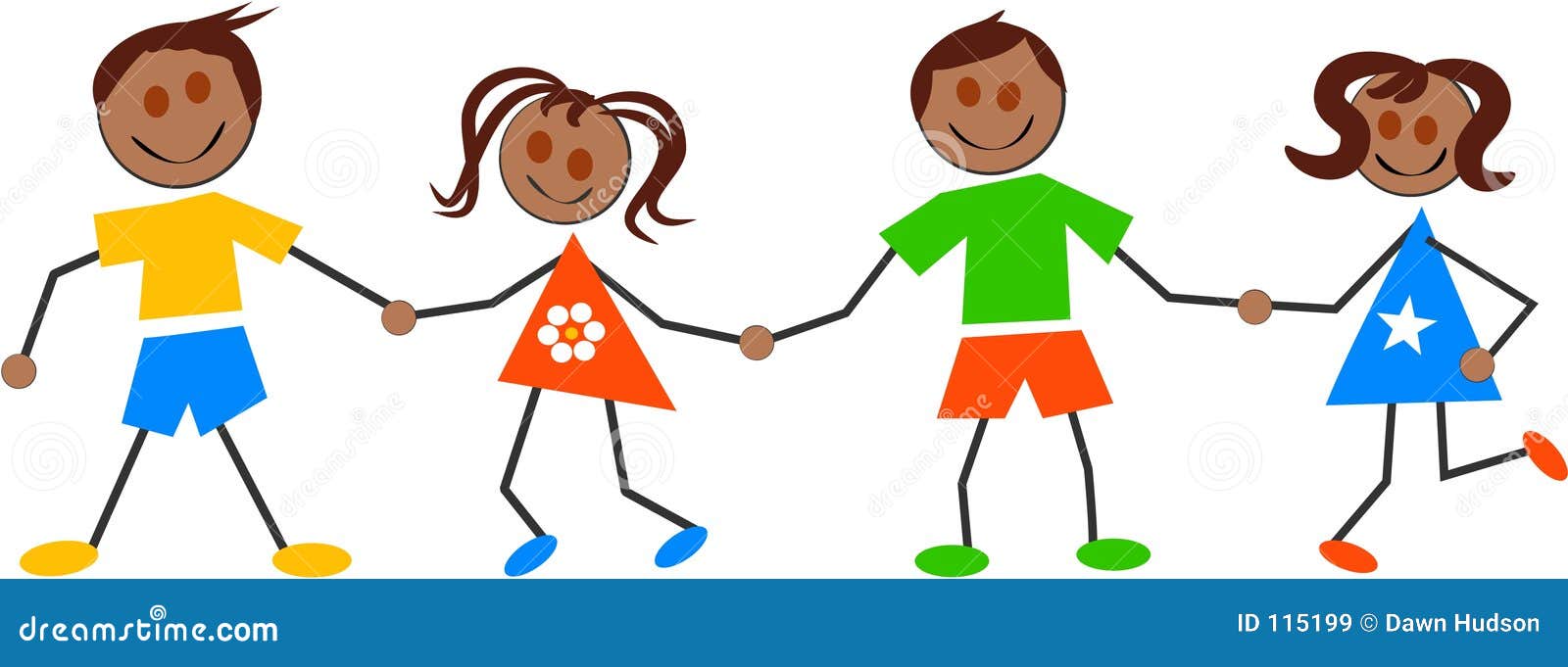 Ethnic Kids stock vector. Illustration of connect, girls - 115199