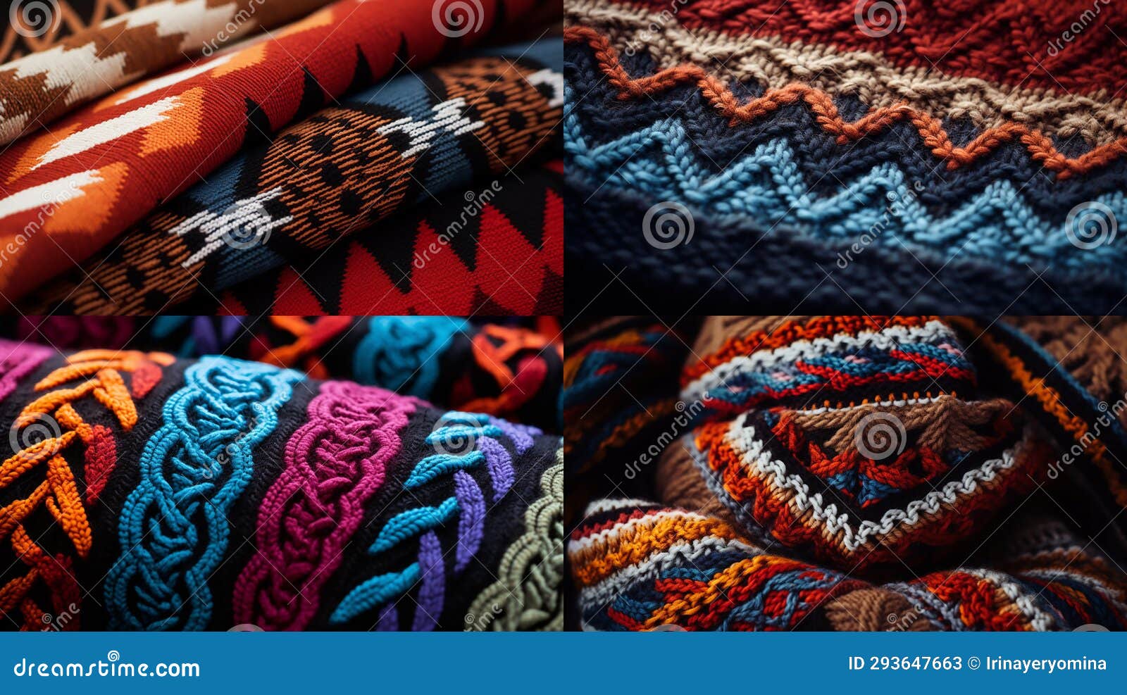 Ethnic Knitted Woven Wool Yarn Indigenous Knitting Pattern Background ...