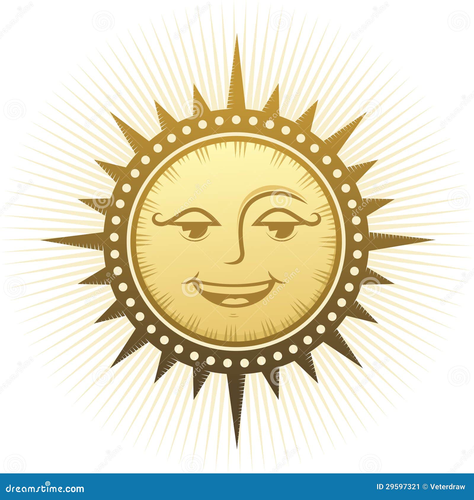Ethnic laughing sun stock vector. Illustration of celestial - 29597321