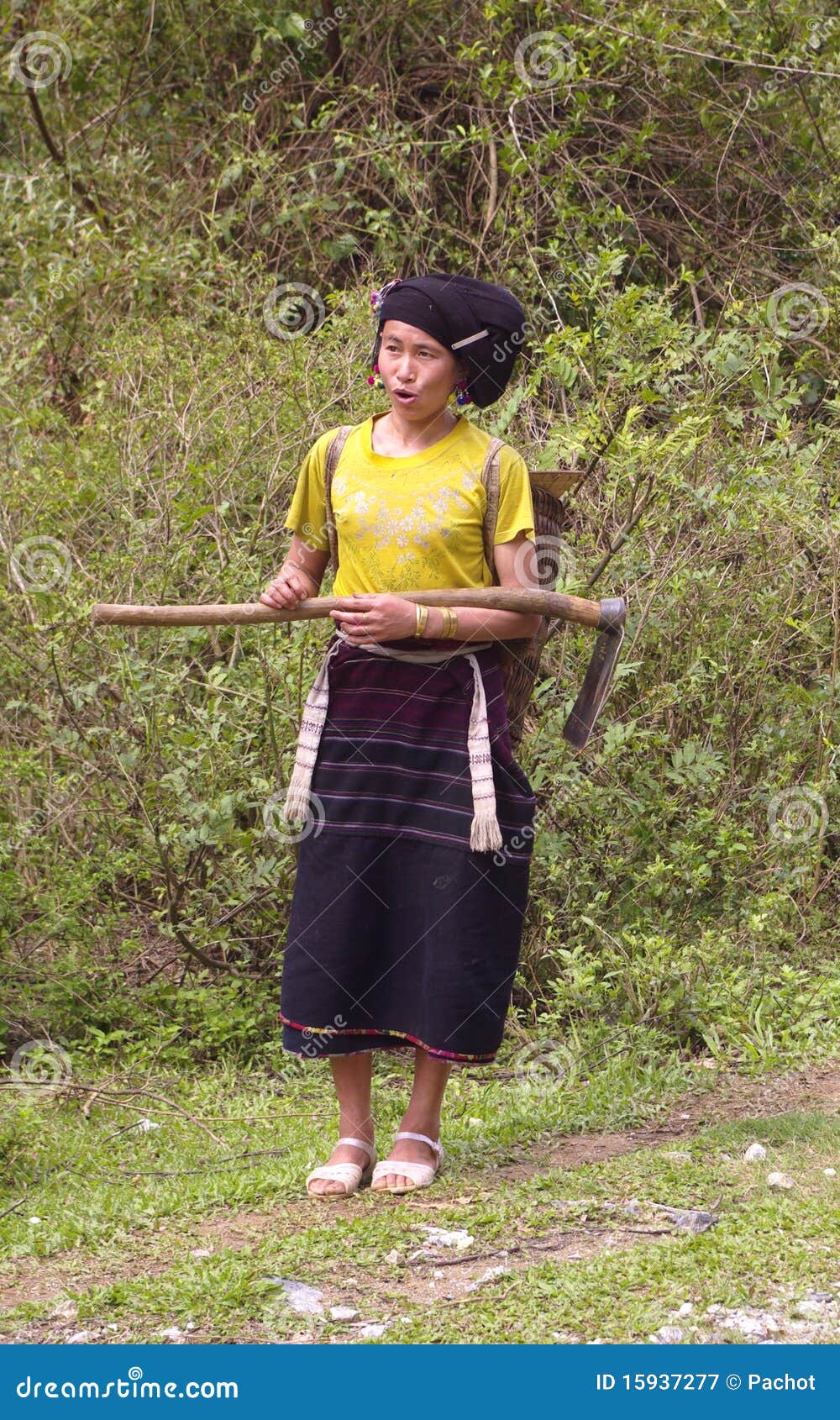 Ethnic Lu female stock image. Image of diversity, tribe - 15937277