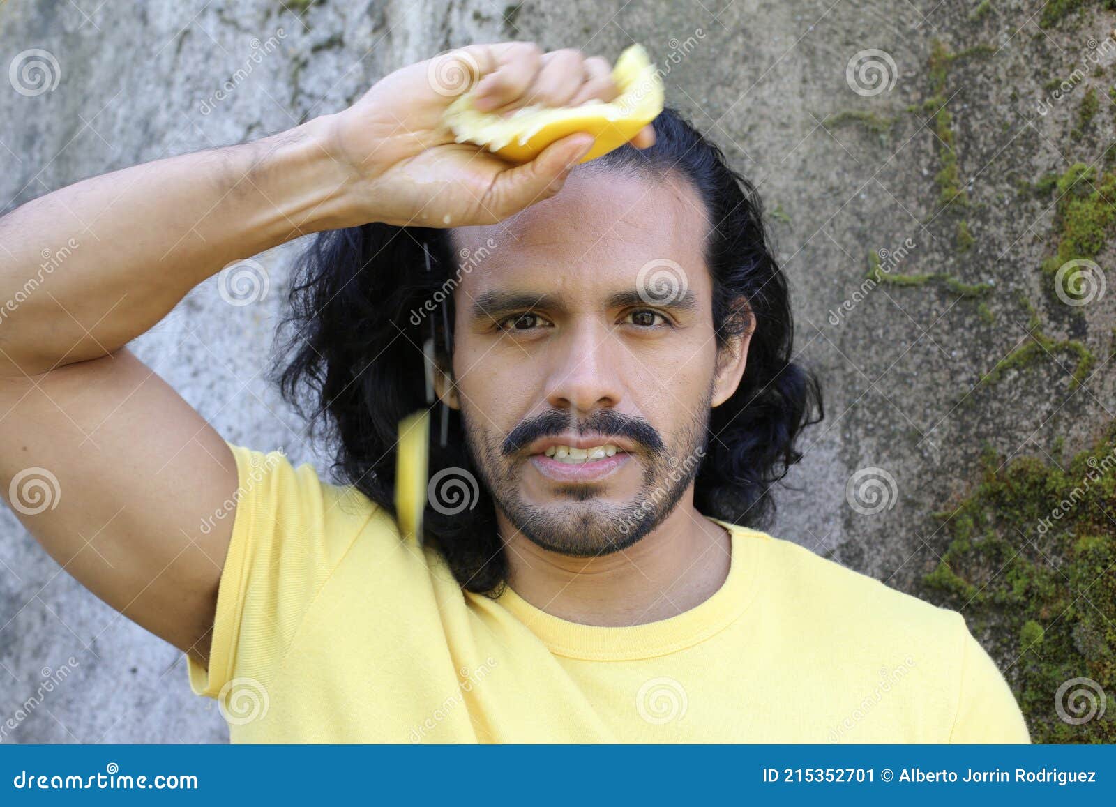 Ethnic Man Squeezing a Lemon Stock Image - Image of human, bright ...