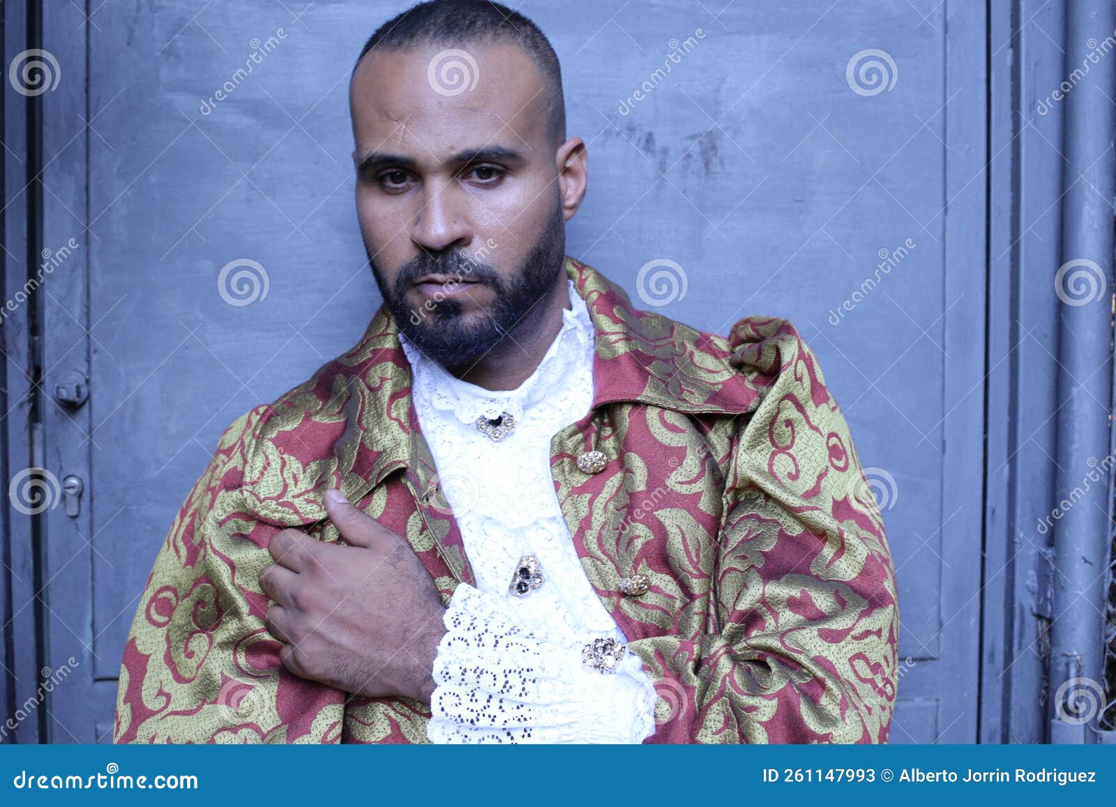 Ethnic Man Wearing Baroque Style Outfit Stock Image - Image of ...