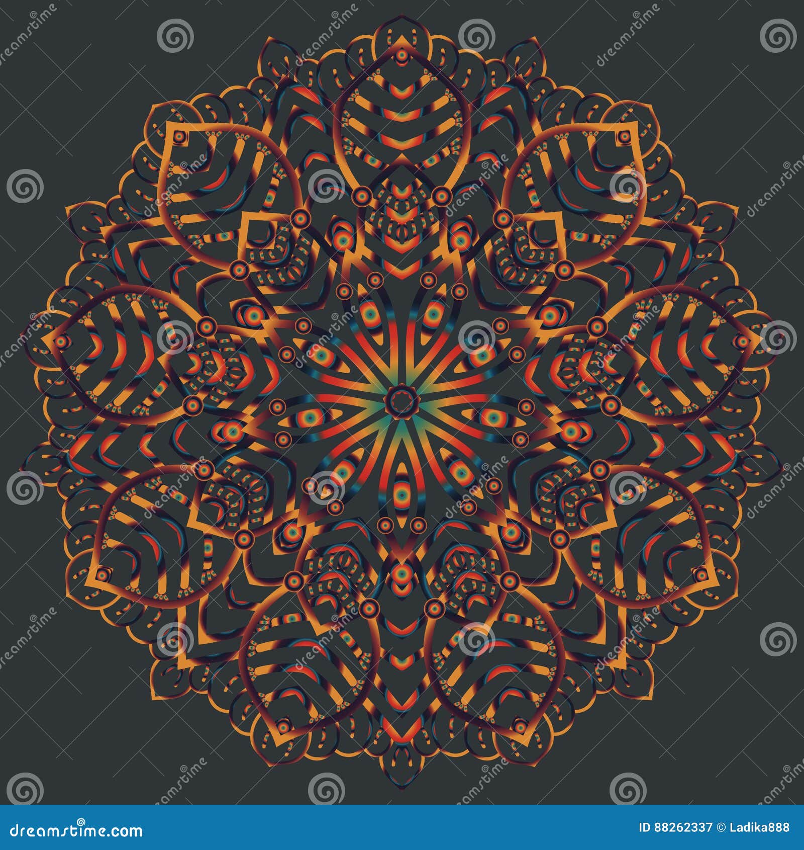 Ethnic Mandala Design, Vector Eastern Pattern, Round Stock Vector ...