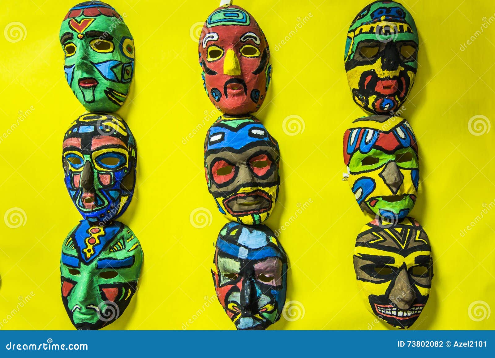 Ethnic Masks stock photo. Image of blue, green, colors - 73802082