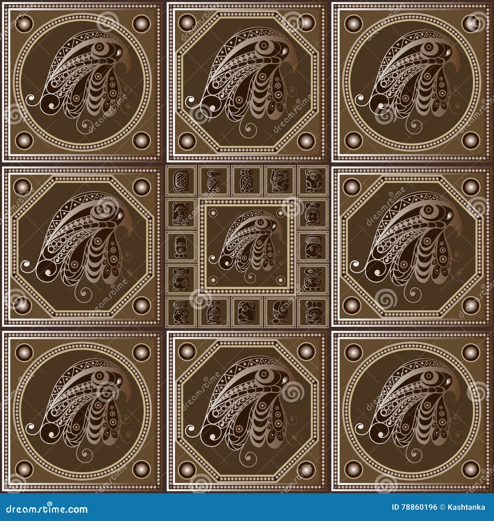 Ethnic Maya Texture with a Totem 33 Stock Vector - Illustration of ...