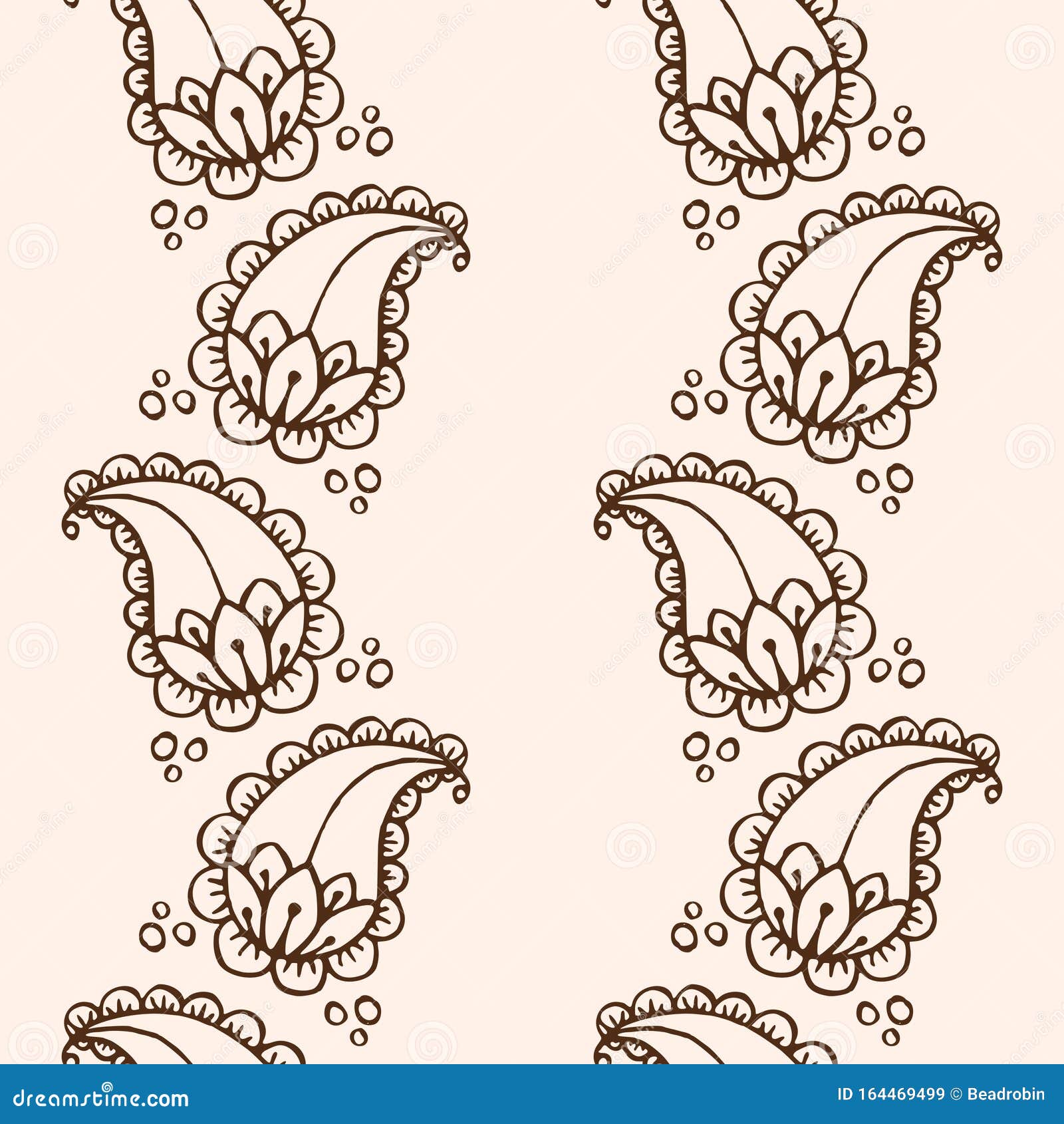Ethnic Mehendi Mendi Paisley Seamless Background Pattern Stock ...
