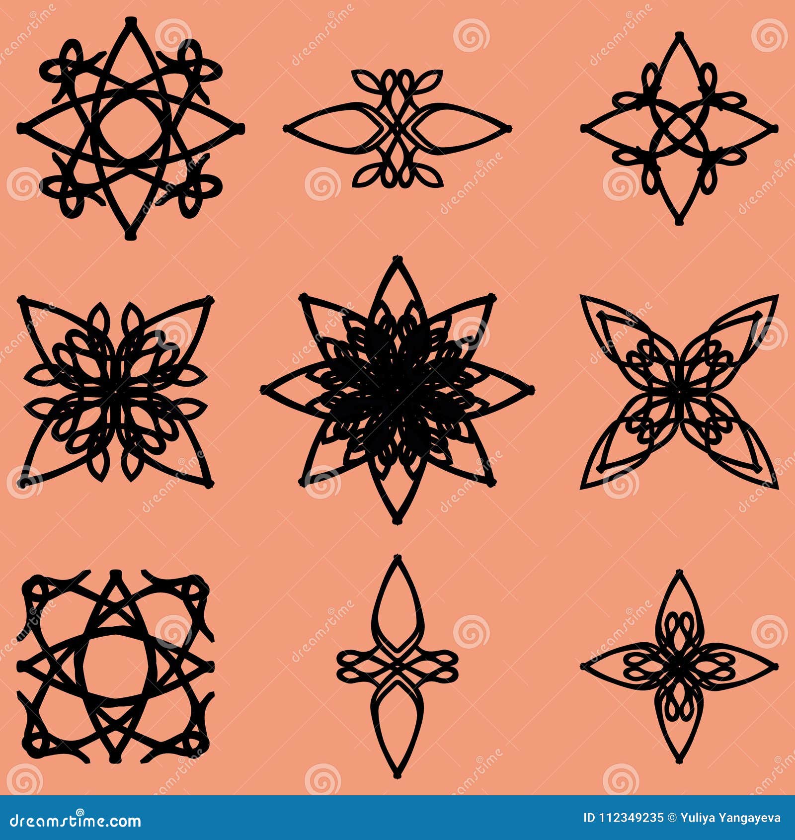 Ethnic Monograms and Calligraphic Objects. Stock Vector - Illustration ...