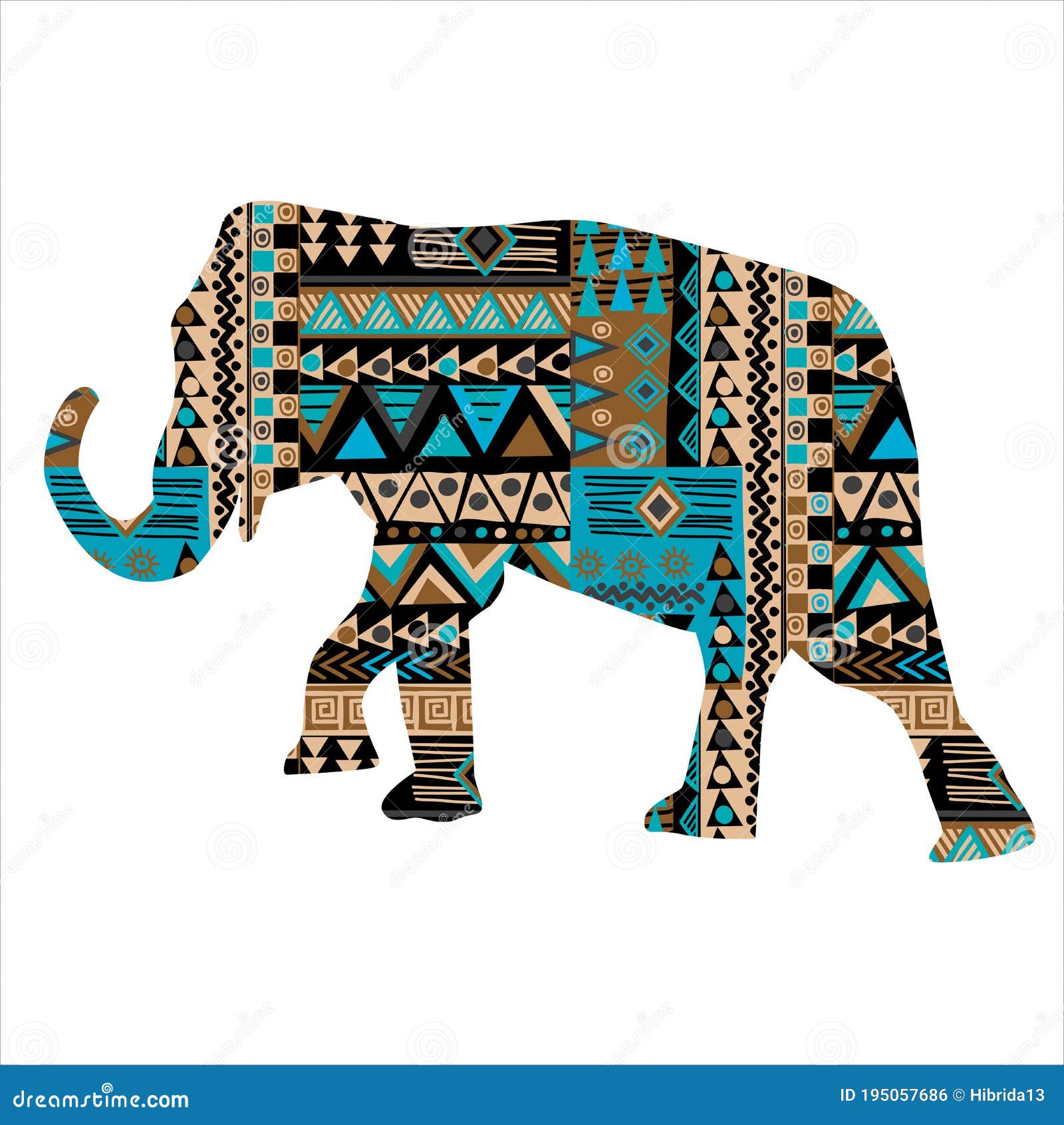 Ethnic Motifs Pattern Ornate Elephant Stock Vector - Illustration of ...