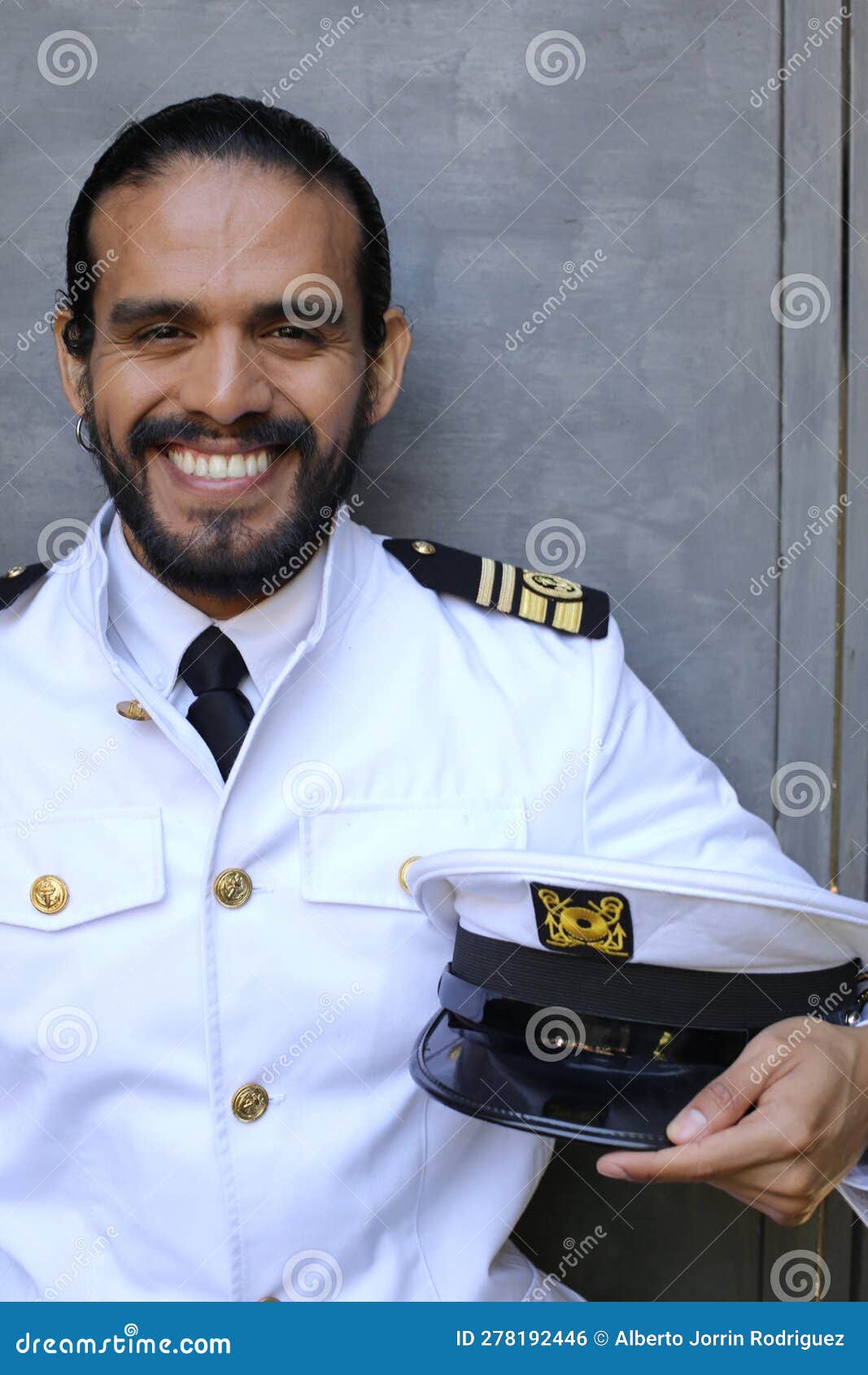Ethnic Nautical Captain Close Up Stock Photo - Image of male, marine ...