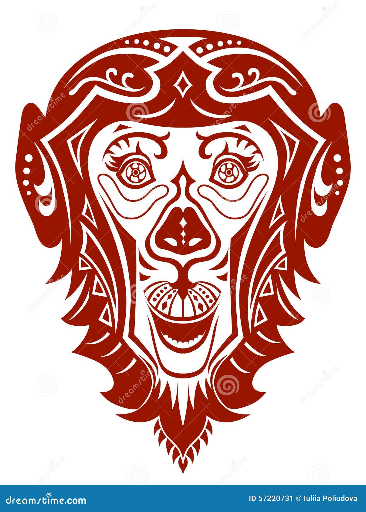 Ethnic ornamented monkey stock illustration. Illustration of ornament ...