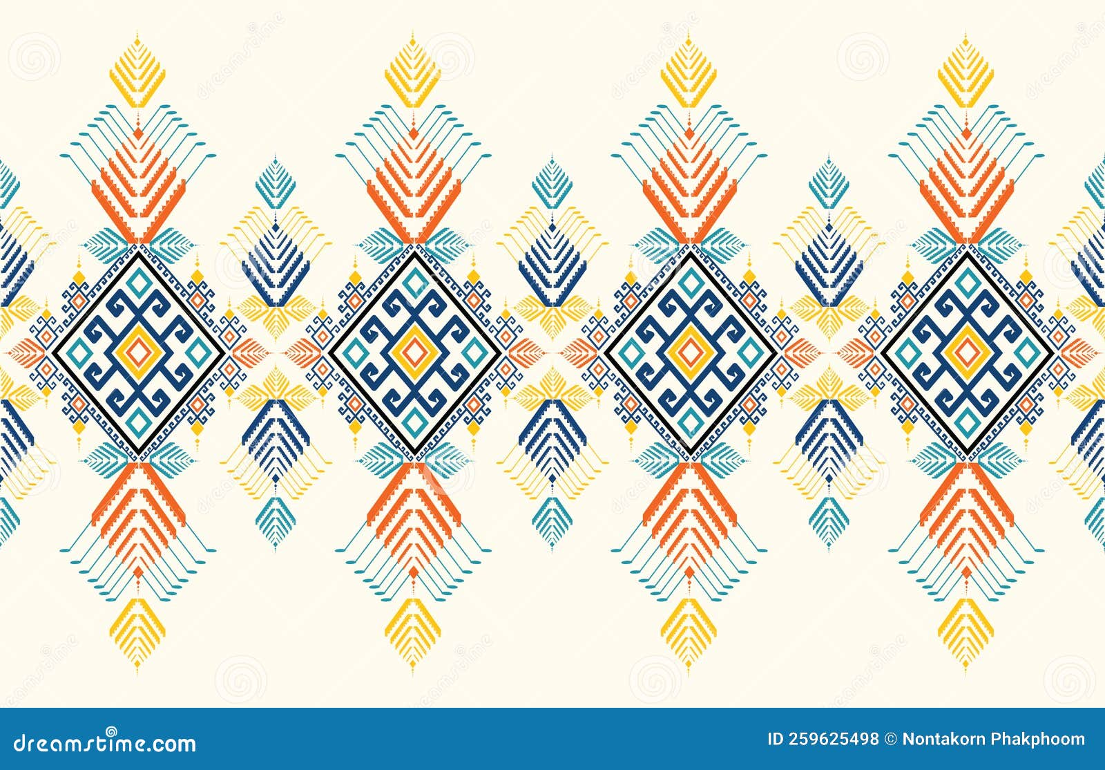 Abstract Ethnic Geometric Seamless Pattern, Vector Illustrator Pattern ...