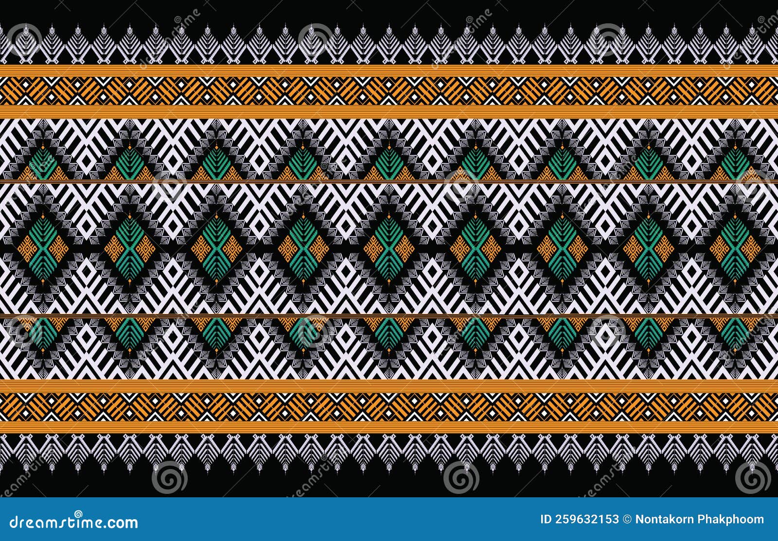 Abstract Ethnic Geometric Seamless Pattern, Vector Illustrator Pattern ...