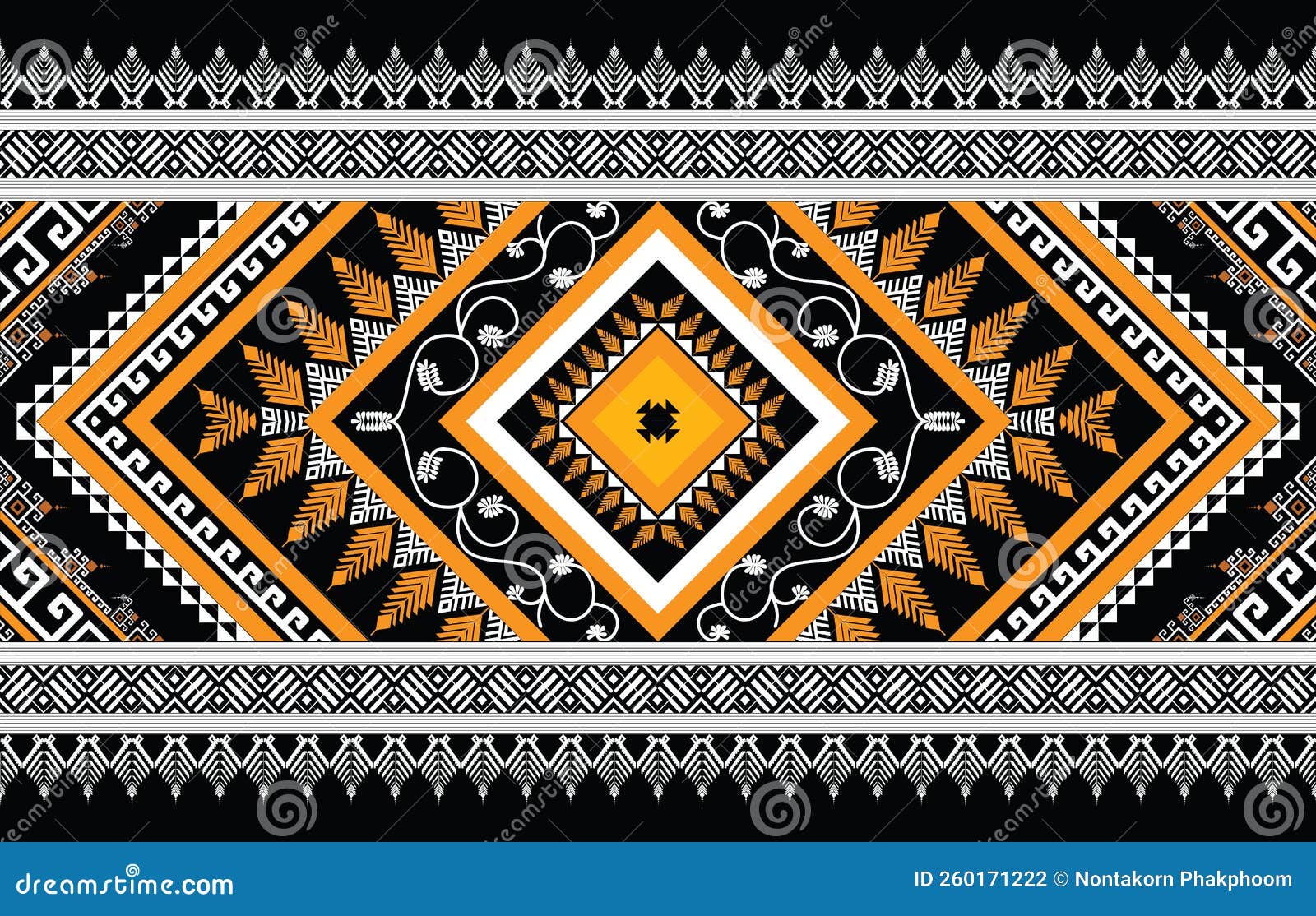 Abstract Ethnic Geometric Pattern, American, Aztec Tribal Motif Style ...