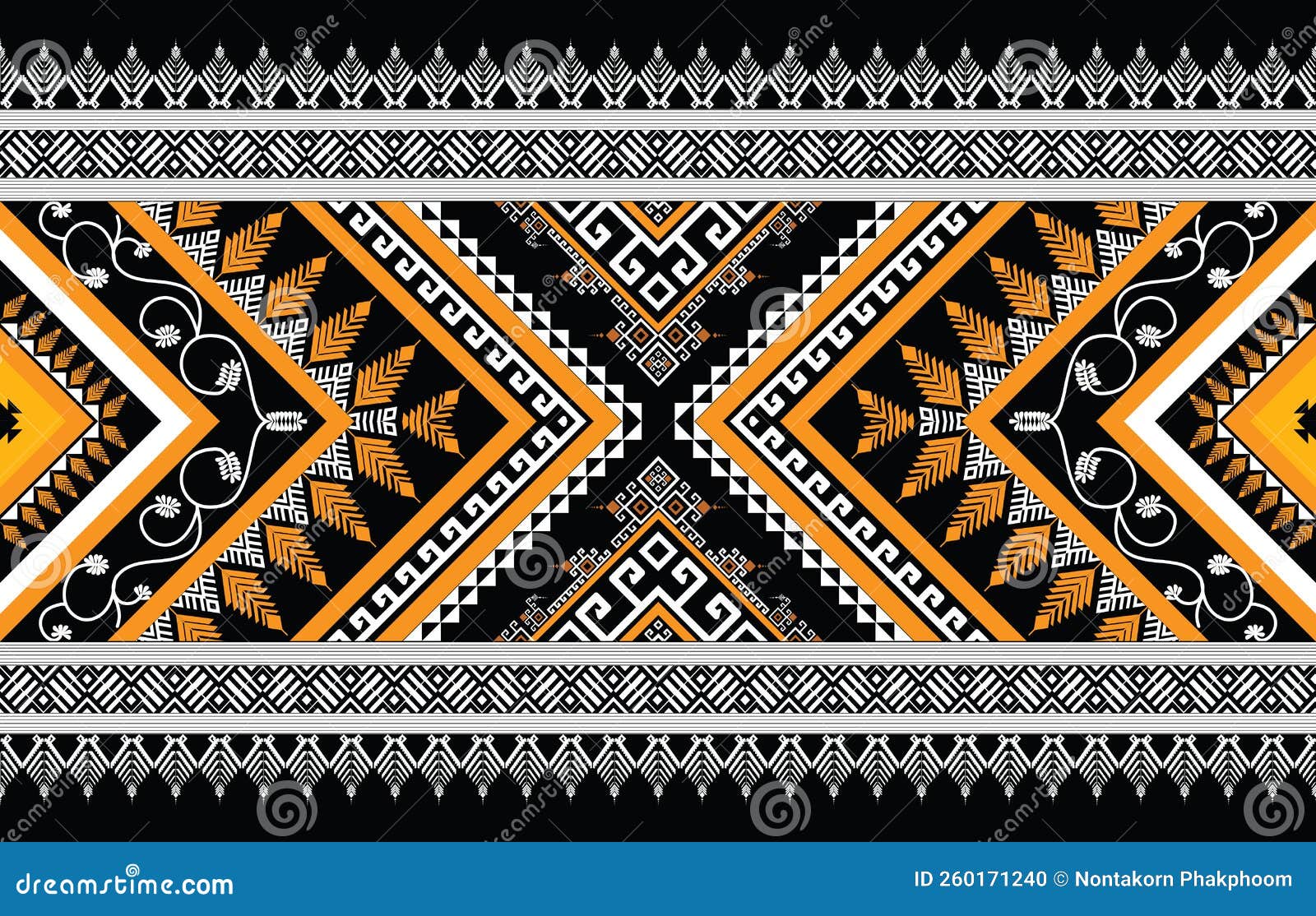 Abstract Ethnic Geometric Pattern, Oriental Western Style. Seamless ...