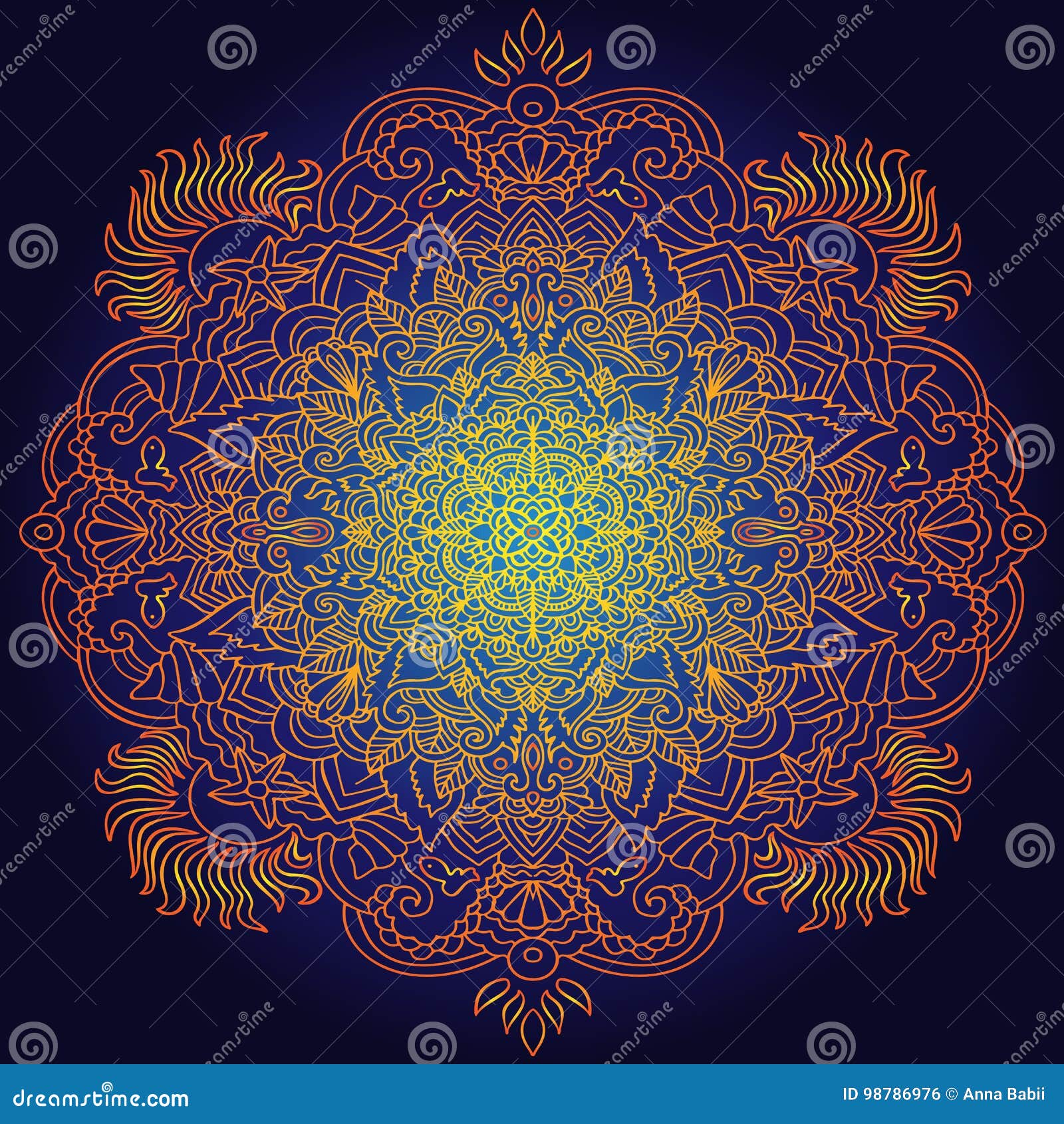 Mandala Orange Stock Illustrations – 48,834 Mandala Orange Stock ...
