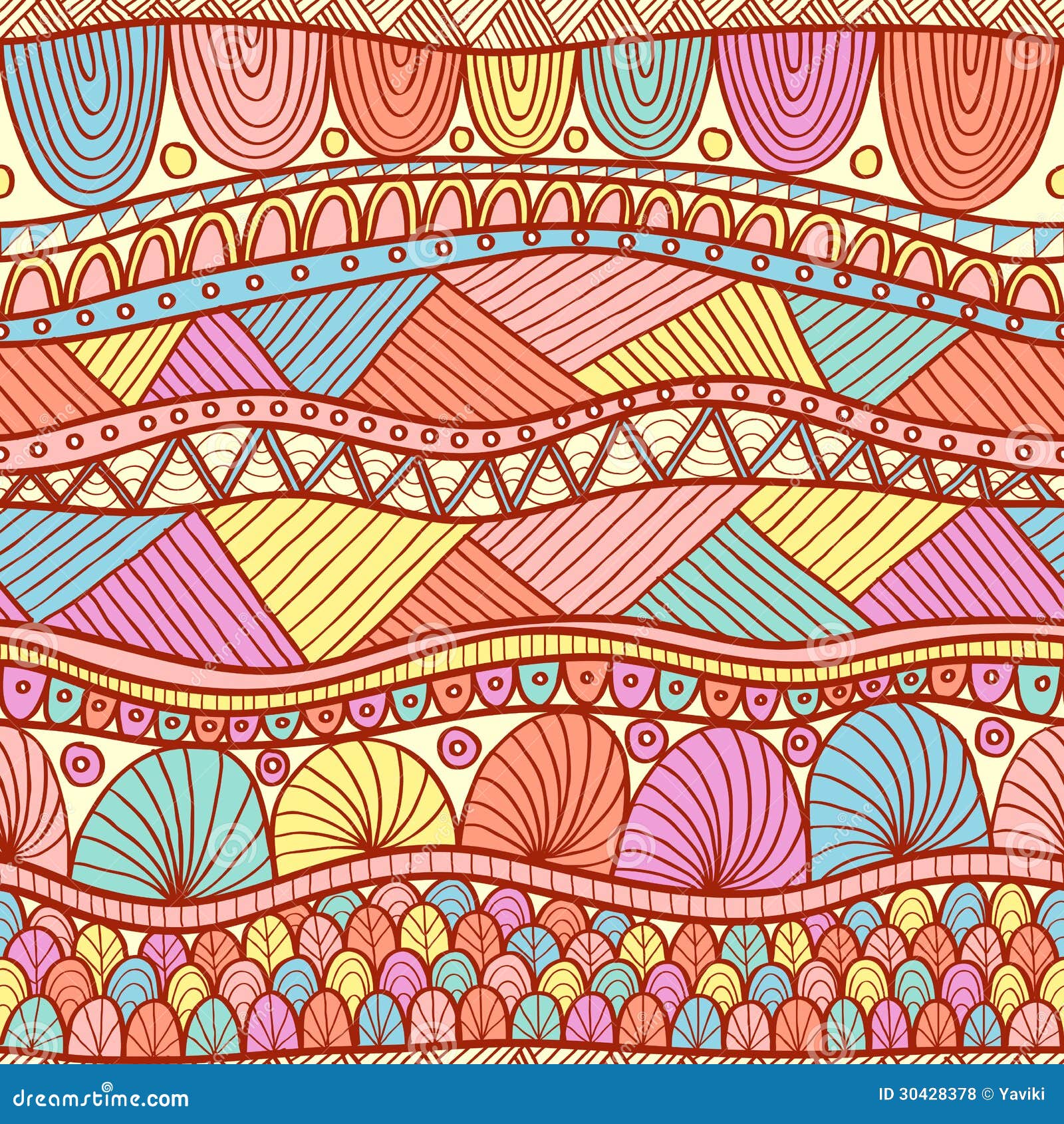 Ethnic pattern stock vector. Illustration of flow, drawn - 30428378