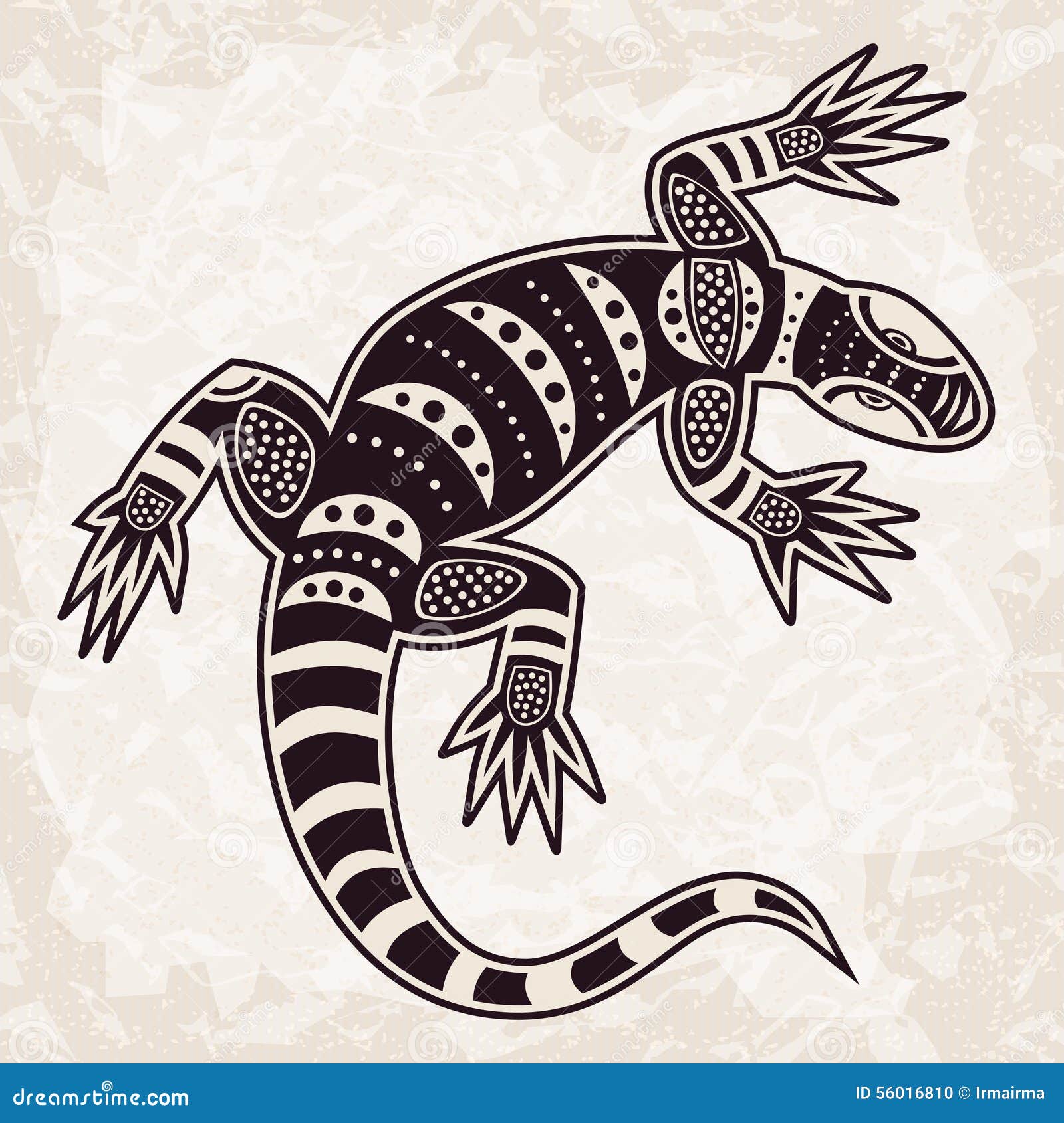 Ethnic Pattern Decorative Lizard Stock Illustration - Illustration of ...