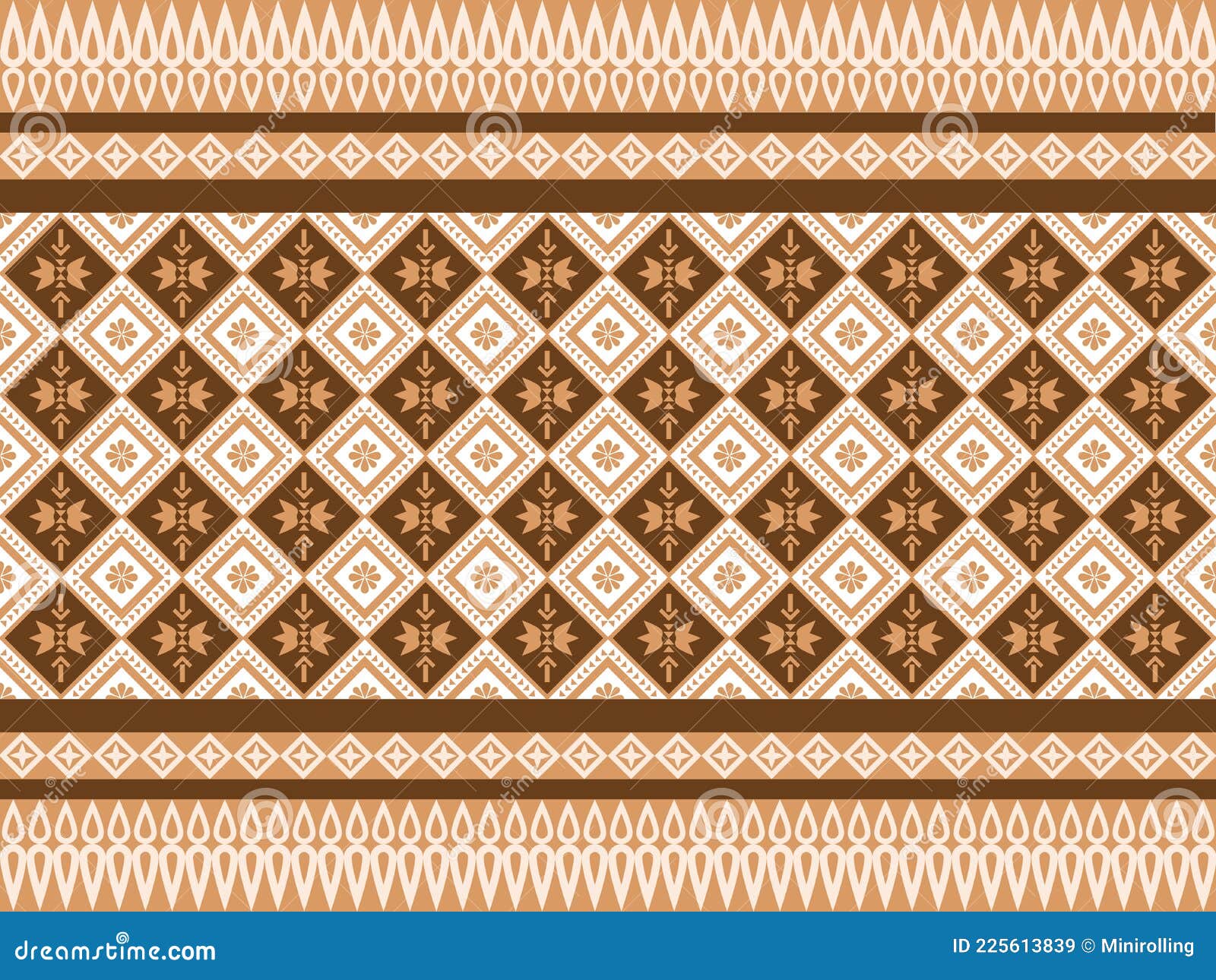 Ethnic Pattern Design for Fabric, Wallpaper, Background in Earth Tone ...