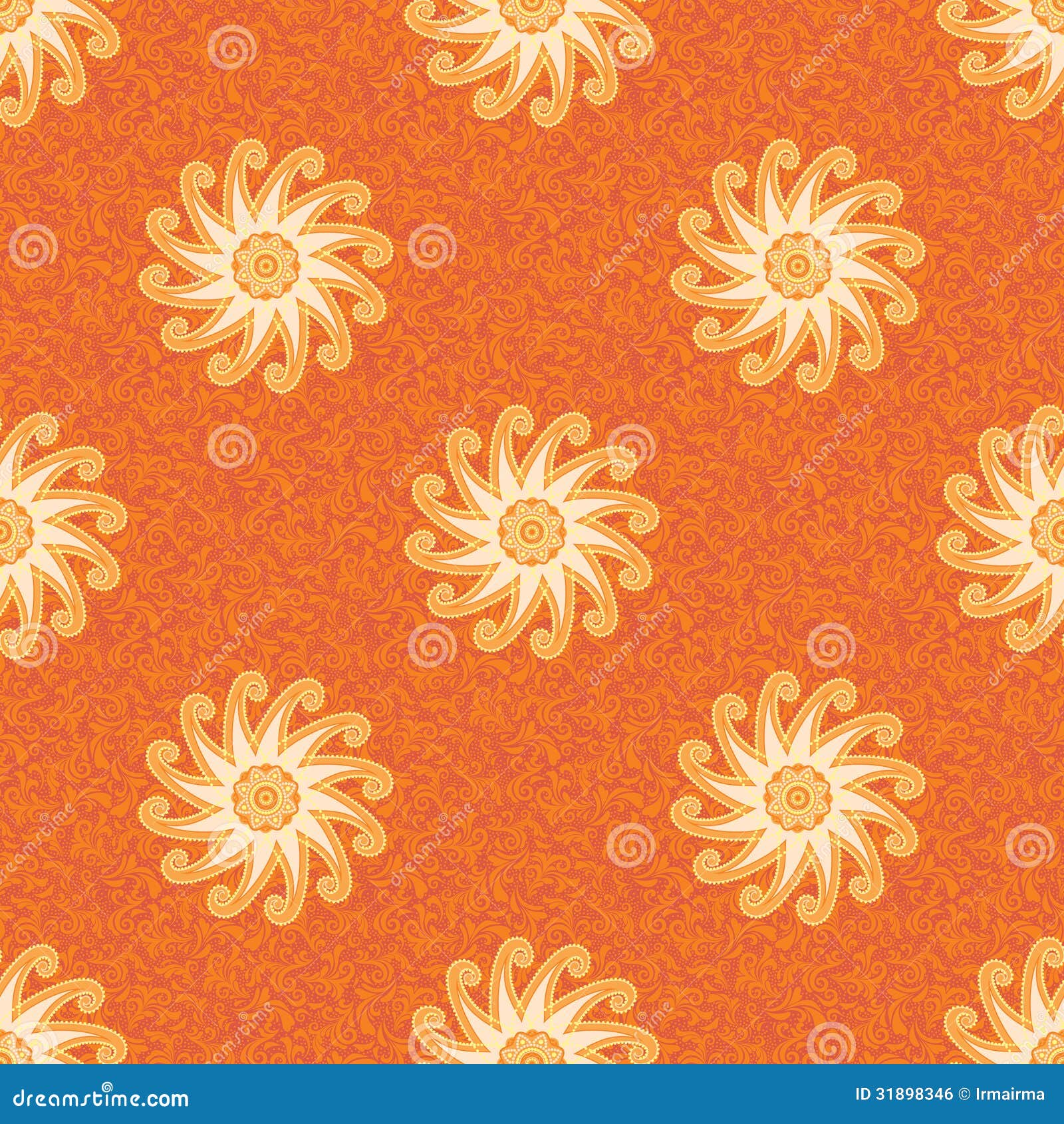 Ethnic Pattern in Indian Style Stock Vector - Illustration of flower ...
