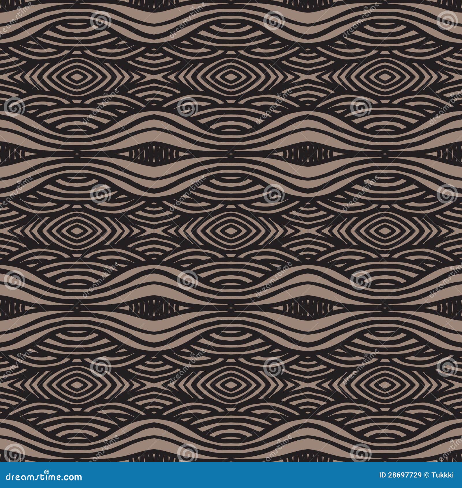 Ethnic Pattern, with Thick Lines and Smooth Waves Stock Vector ...