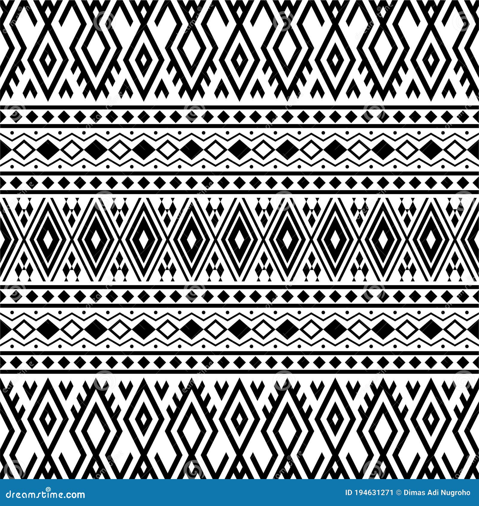 Ethnic Aztec Pattern Illustration Design Texture Background in Black ...