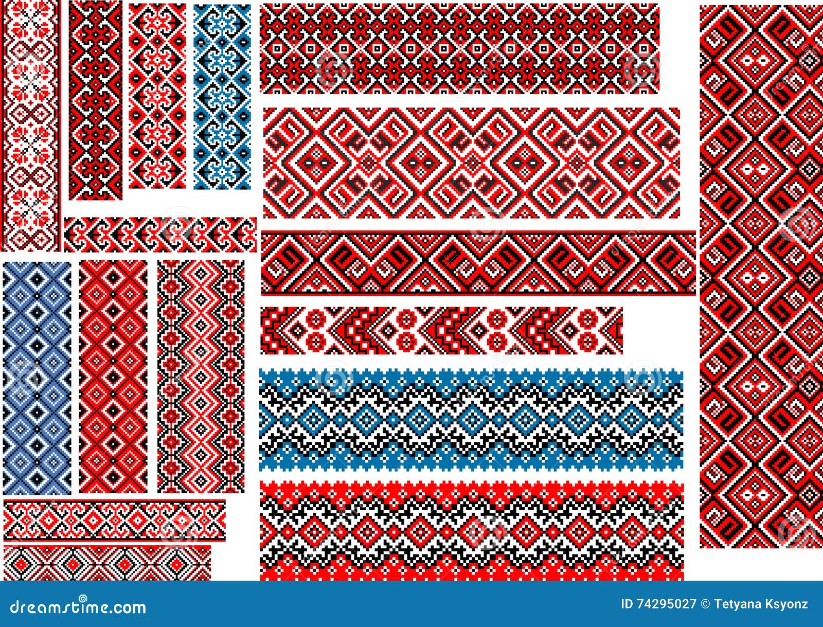 Ethnic Patterns for Embroidery Stitch Stock Vector - Illustration of ...