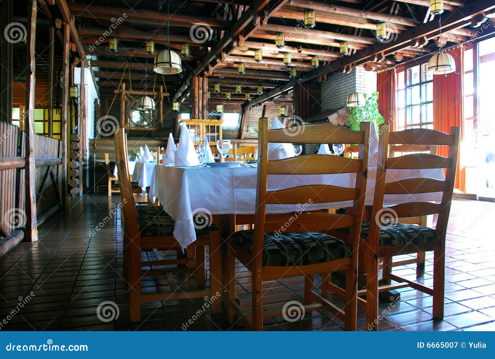 Ethnic Restaurant Interior in Croatia Stock Image - Image of glasses ...
