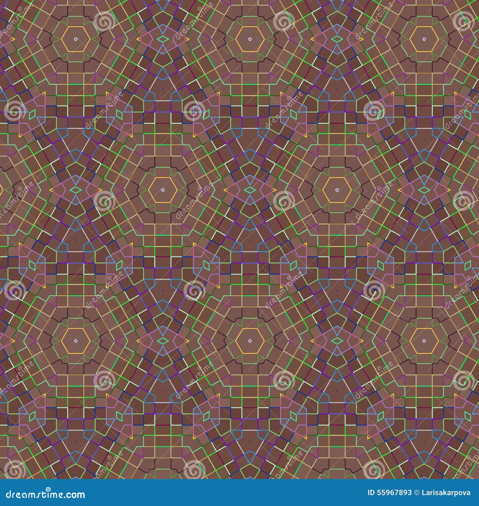 Ethnic Retro Abstract Pattern. Gold and Red. Stock Illustration ...