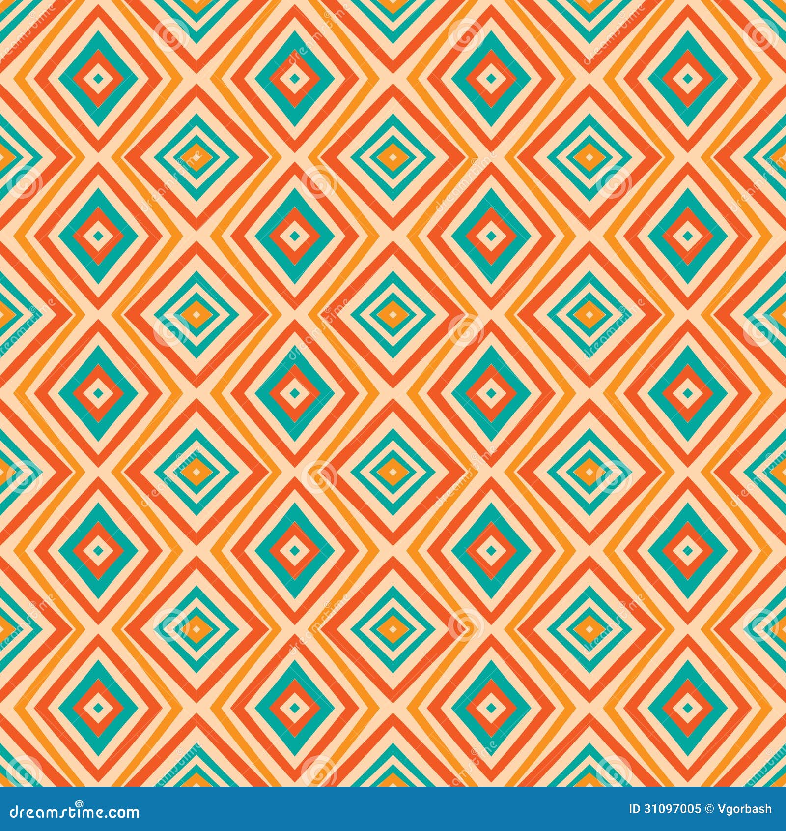 Ethnic Rhombus Pattern in Retro Colors, Aztec Style Seamless Stock ...