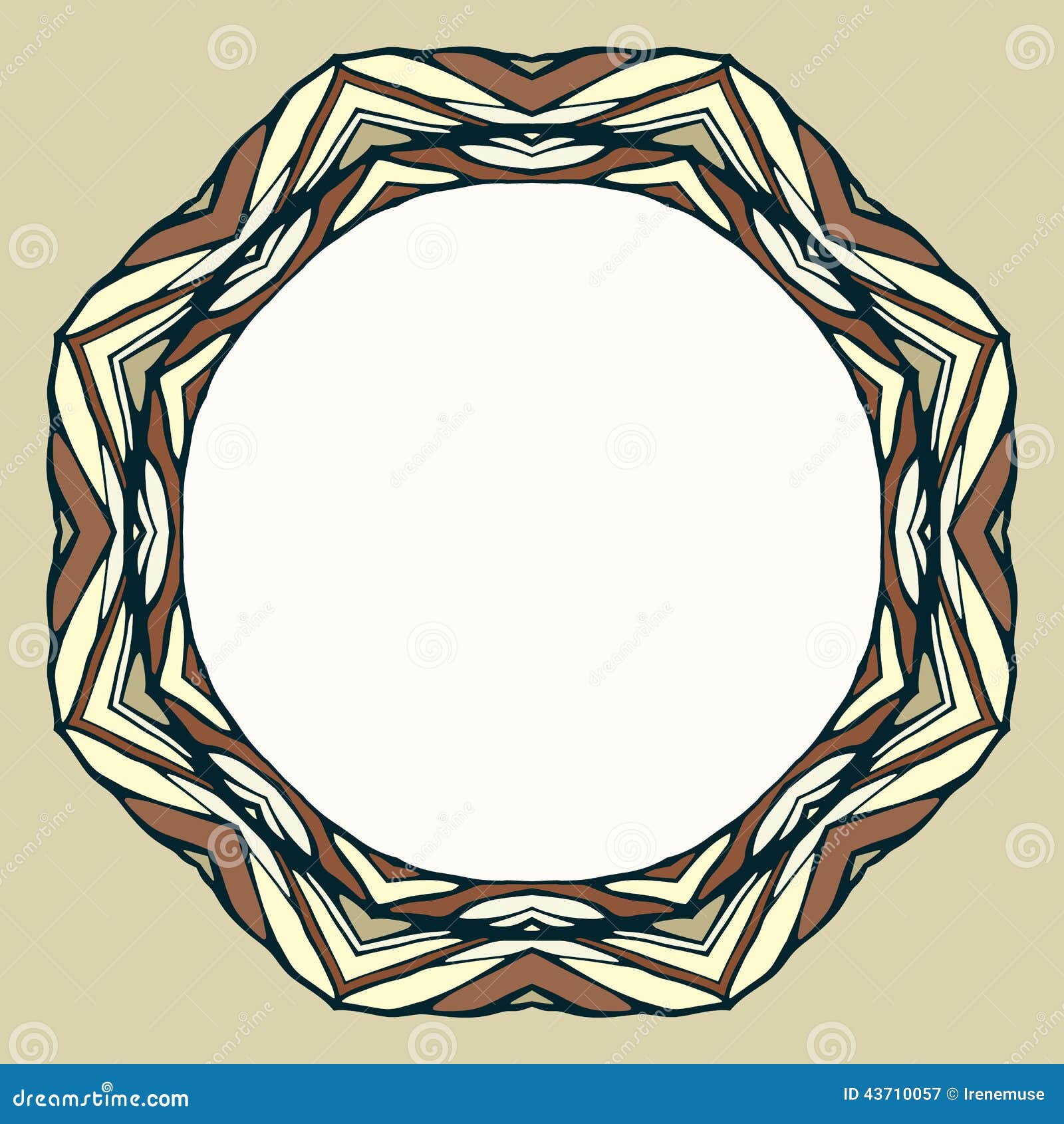 Ethnic Round Ornamental Frame, Abstract Background Stock Vector ...