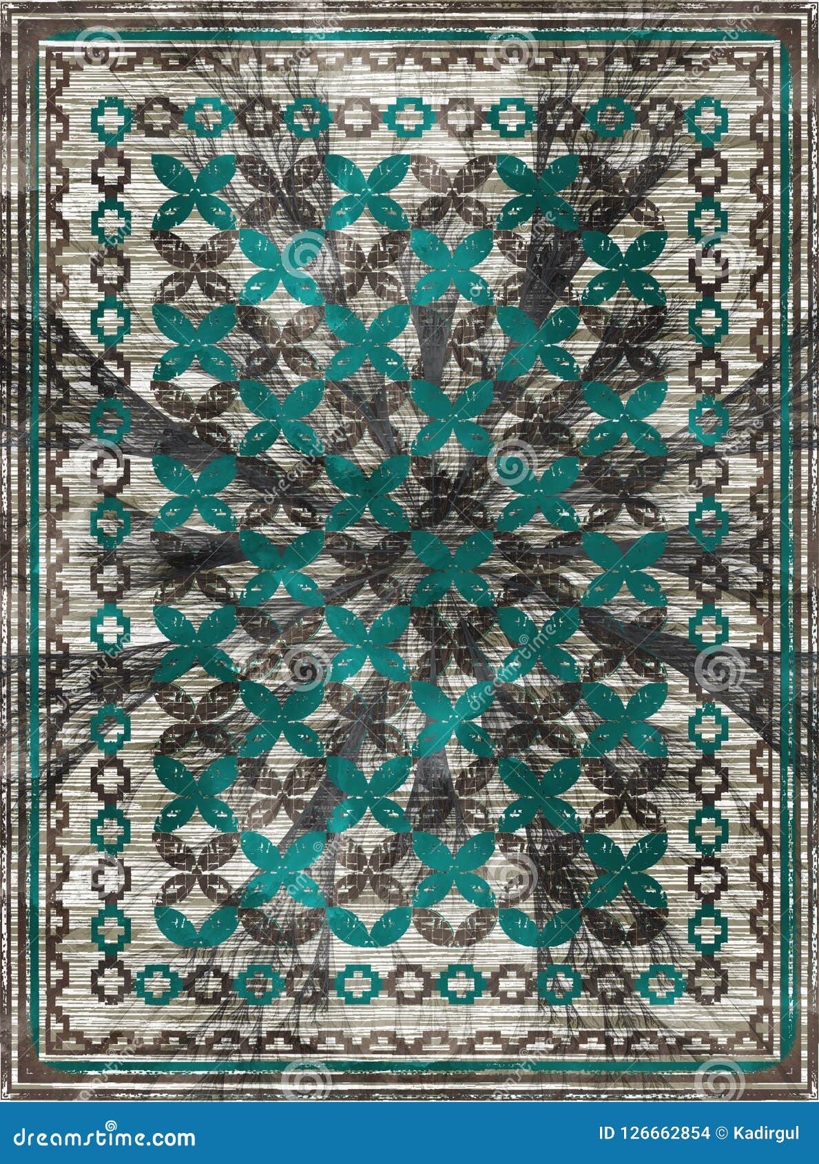 Ethnic rug carpet pattern stock illustration. Illustration of flooring ...