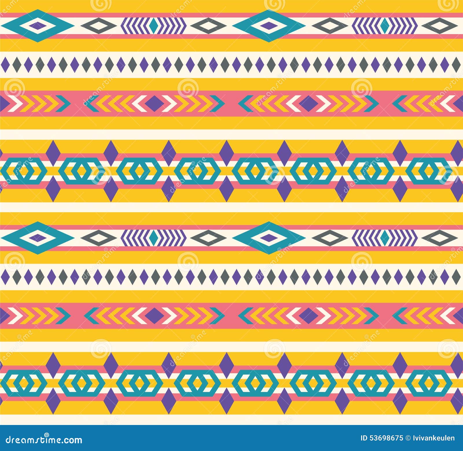 Ethnic Seamless Aztec Pattern Stock Vector - Illustration of drawing ...