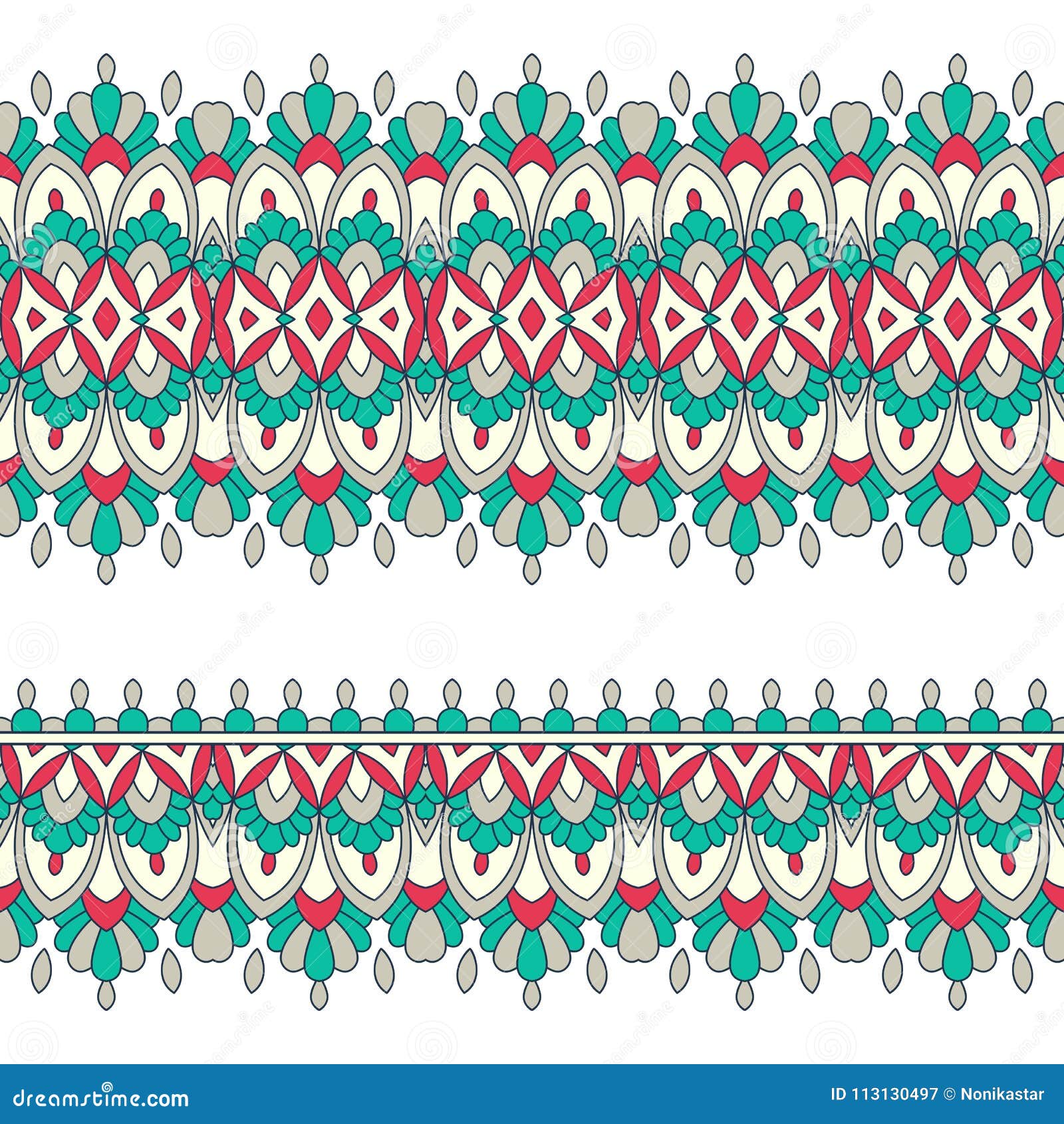 Ethnic seamless border stock vector. Illustration of greeting - 113130497