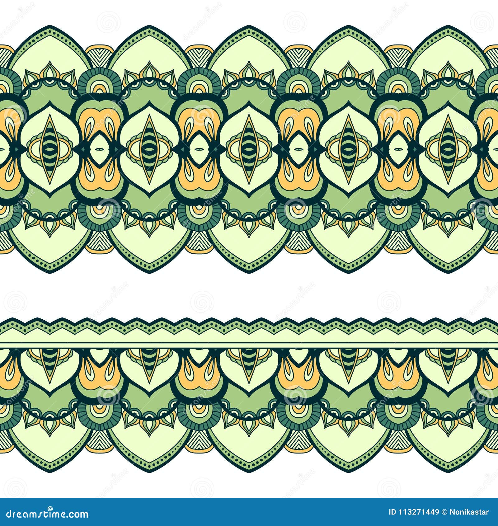 Ethnic seamless border stock vector. Illustration of doodle - 113271449