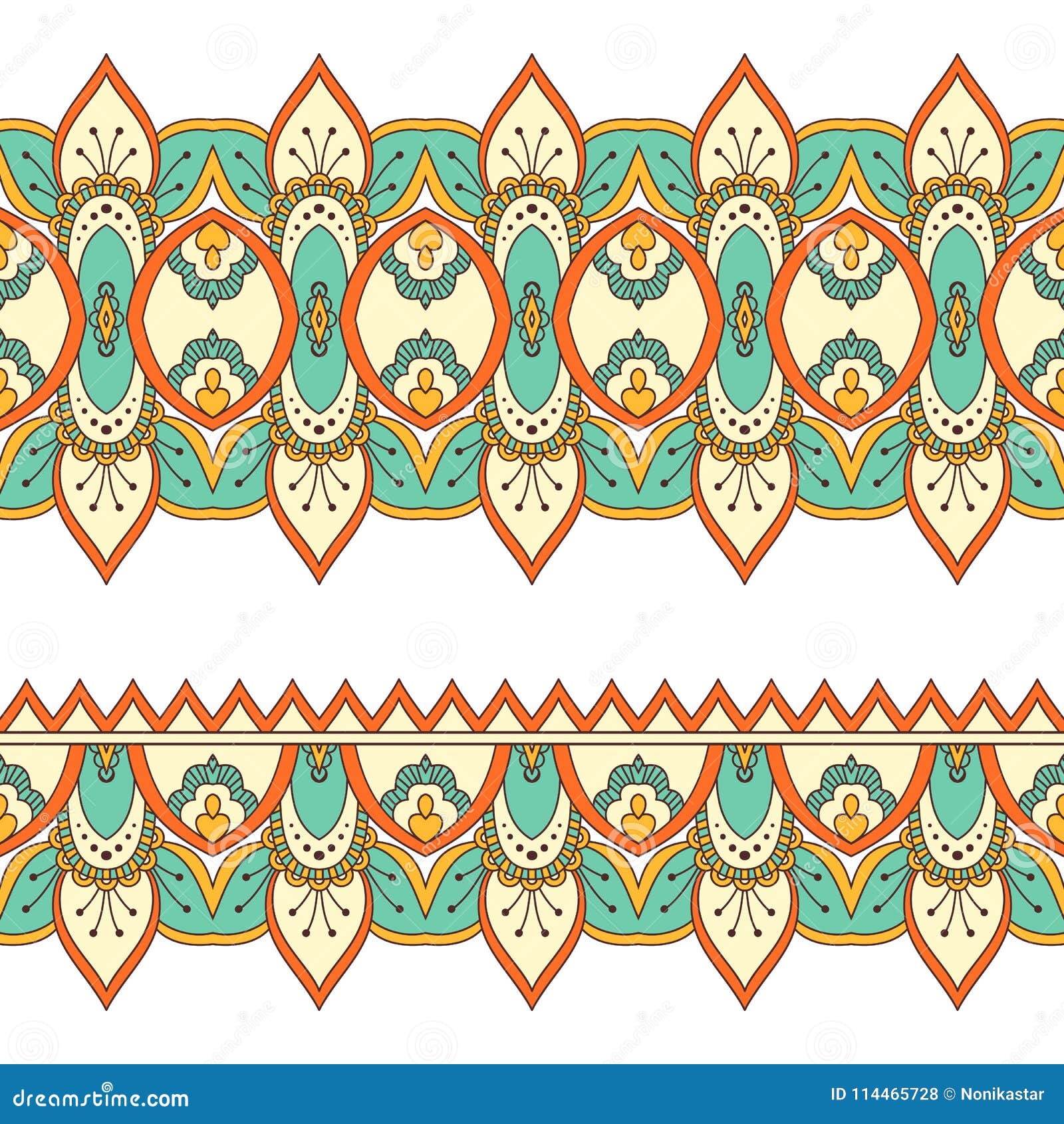 Ethnic seamless border stock vector. Illustration of islam - 114465728