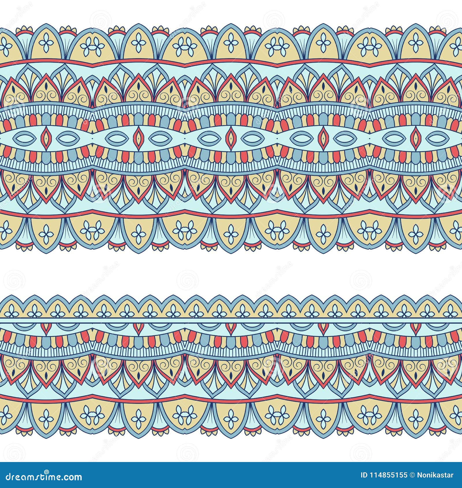 Ethnic seamless border stock vector. Illustration of invitation - 114855155