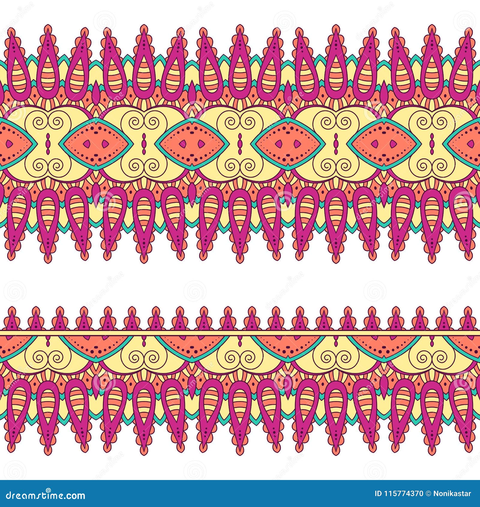 Ethnic seamless border stock vector. Illustration of east - 115774370