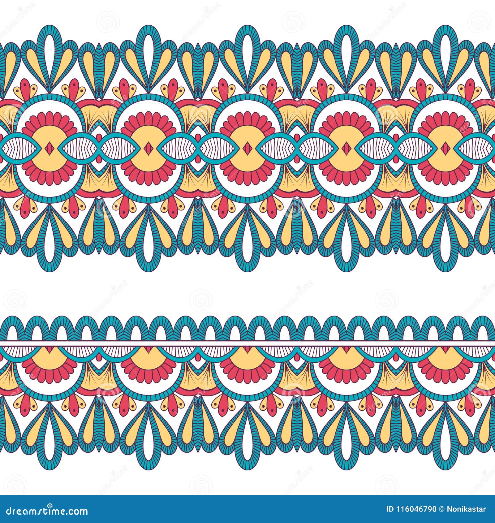 Ethnic seamless border stock vector. Illustration of background - 116046790